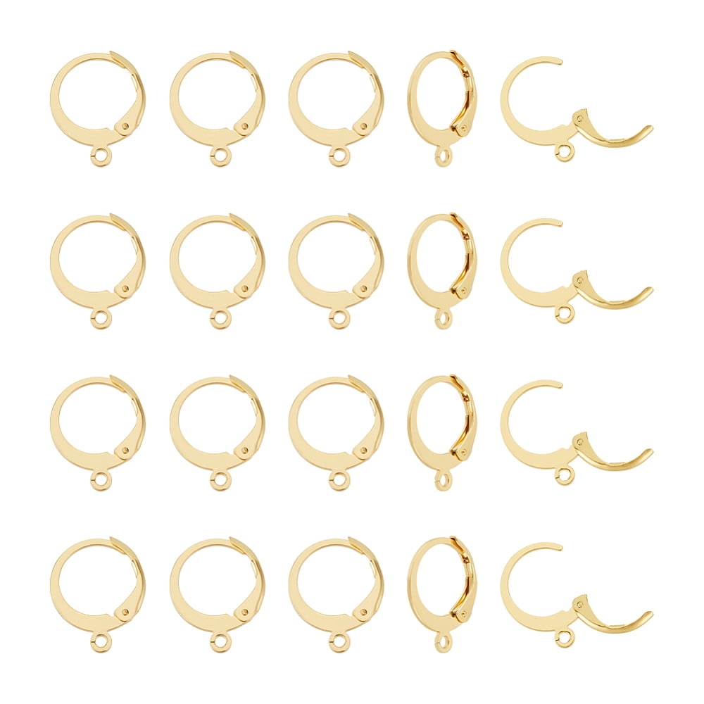 80Pcs Stainless Steel Leverback Earring FindingsReal 24K Gold Plated ...