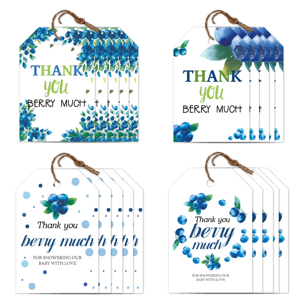 80Pcs Thank You Tags with String 4 Style Thank You Berry Much Hanging ...