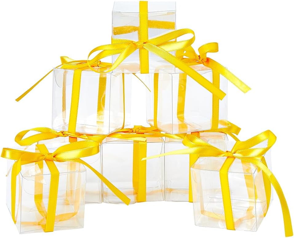 80Pcs Transparent PVC Boxes with 100Pcs Jewelry Blank Paper Price Tags and 1 Roll Satin Ribbon 2 ...