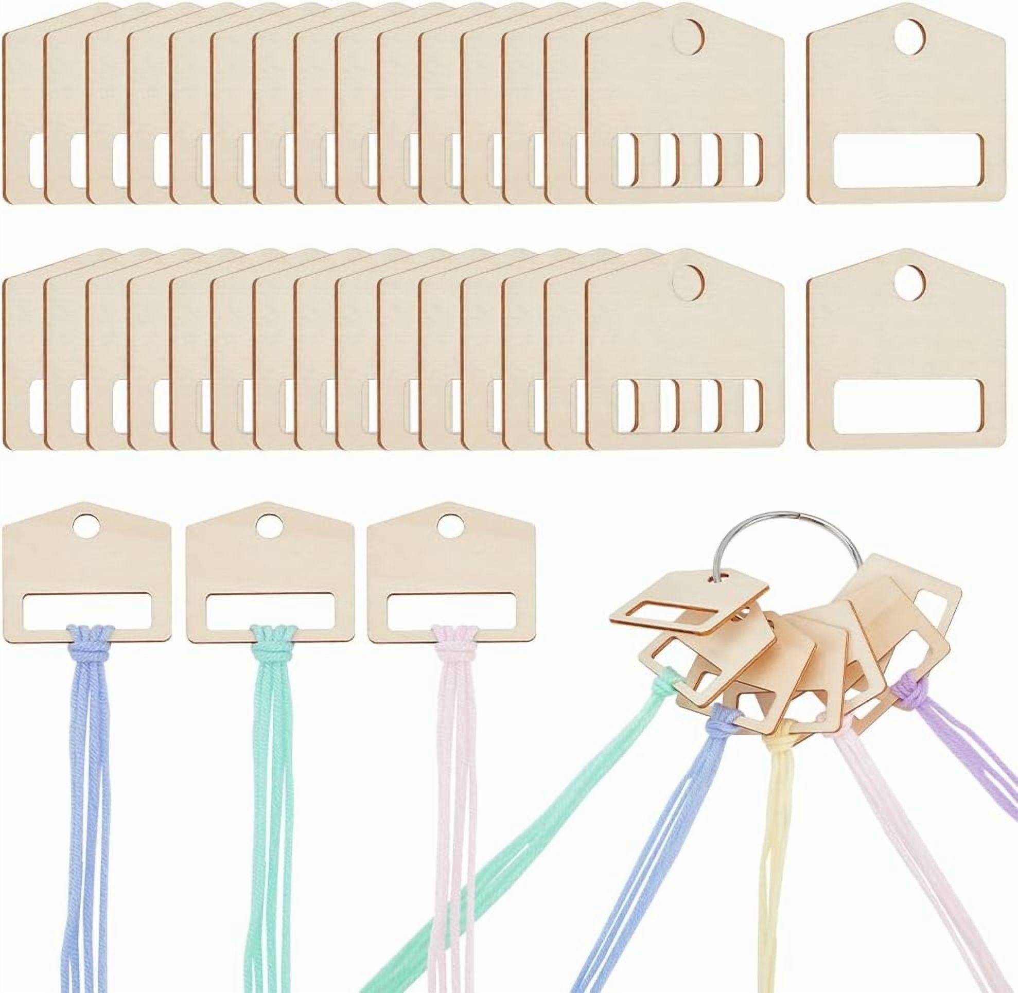 80Pcs Wood Thread Drops 1.75x1.9inch House Shape Floss Drops Bobbin ...
