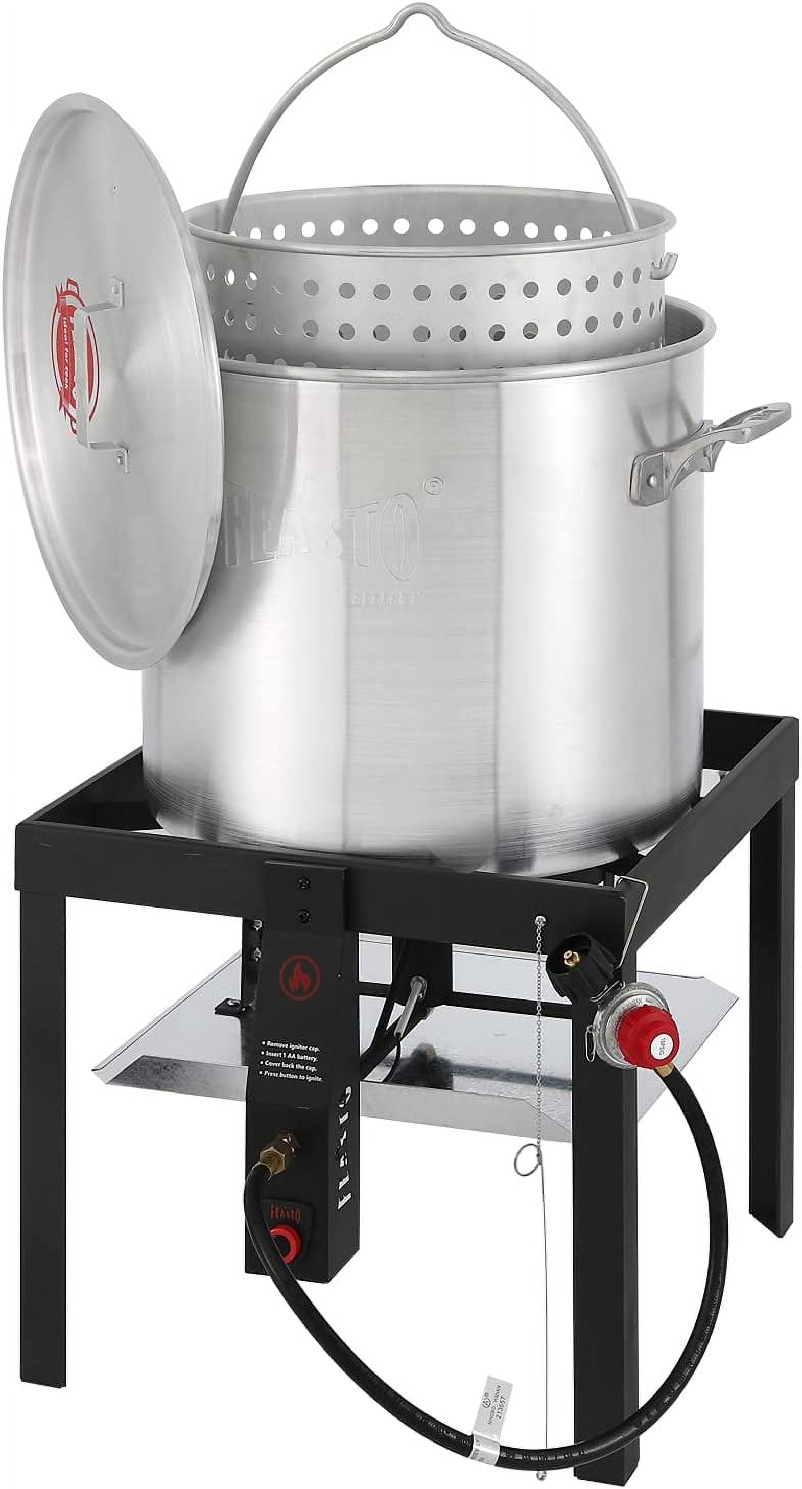 80QT Outdoor Propane Aluminum Boiling with Basket, Crab Steaming ...