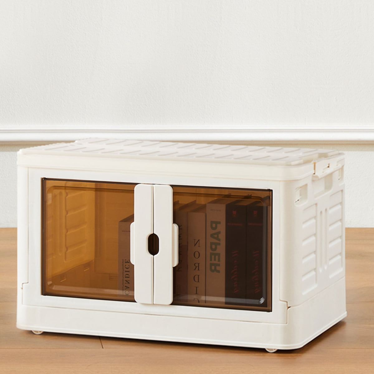 80QT Stackable Plastic Storage Box with Lid, Foldable Storage Bin with ...