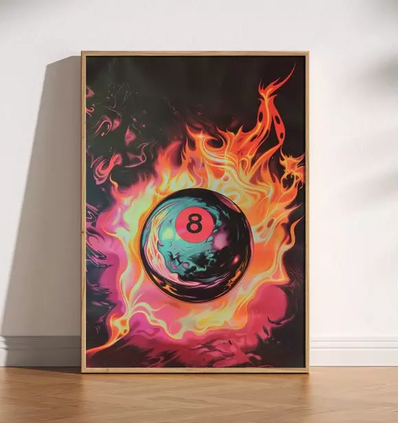 80S 8 Ball Print, Trendy Pool Ball Print, Vintage Retro 8 Ball And ...