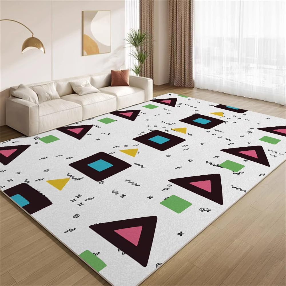 80S 90S Arcade Fashion Area Rug 2x3ft Retro Memphis Style Pattern With ...