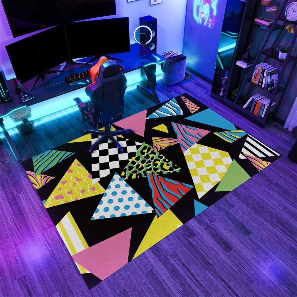 80S 90S Fashion Style Funky Area Rugs 4x6ft Rug Hipster Retro Abstract ...