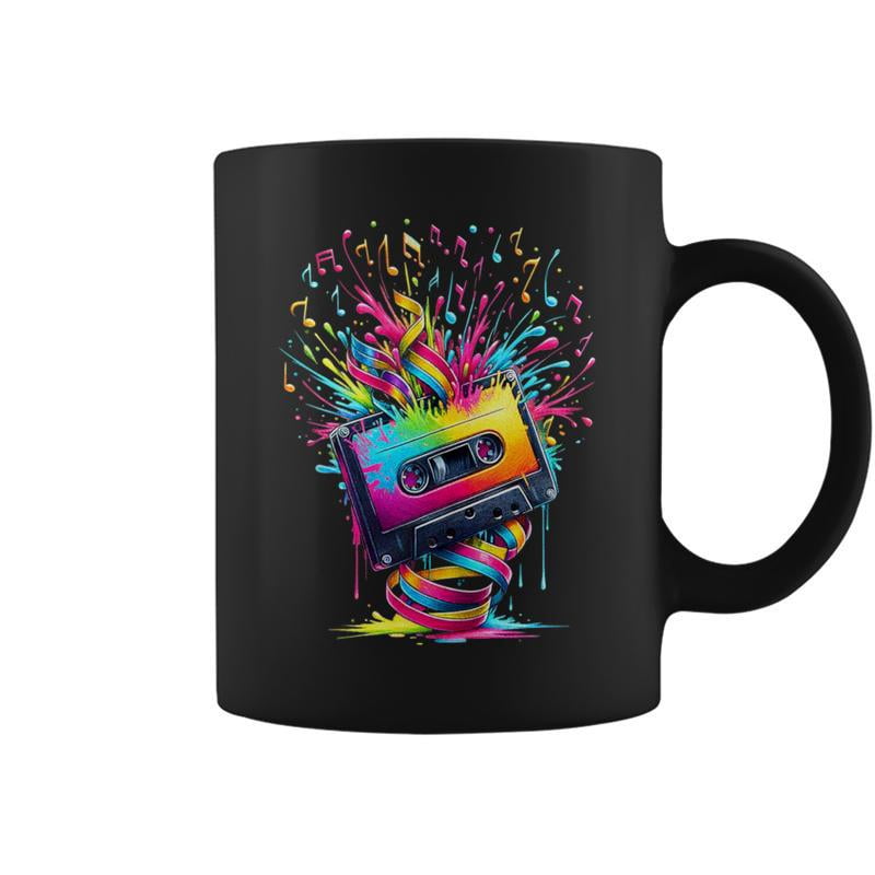80S 90S Music Notes Cassette Tape Music Coffee Mugs - Walmart.com