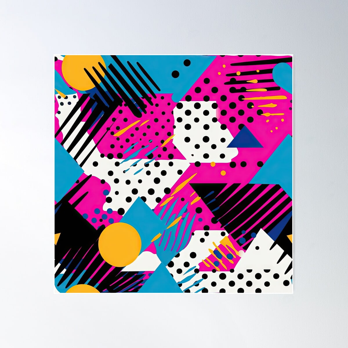 80S And 90S Nostalgia Retro Pop Pattern Poster Wall Art, Modern Wall ...