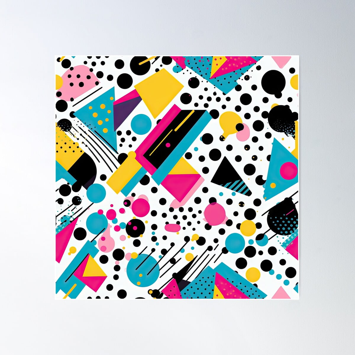 80S And 90S Retro Pop Pattern Poster Wall Art, Modern Wall Decor For ...