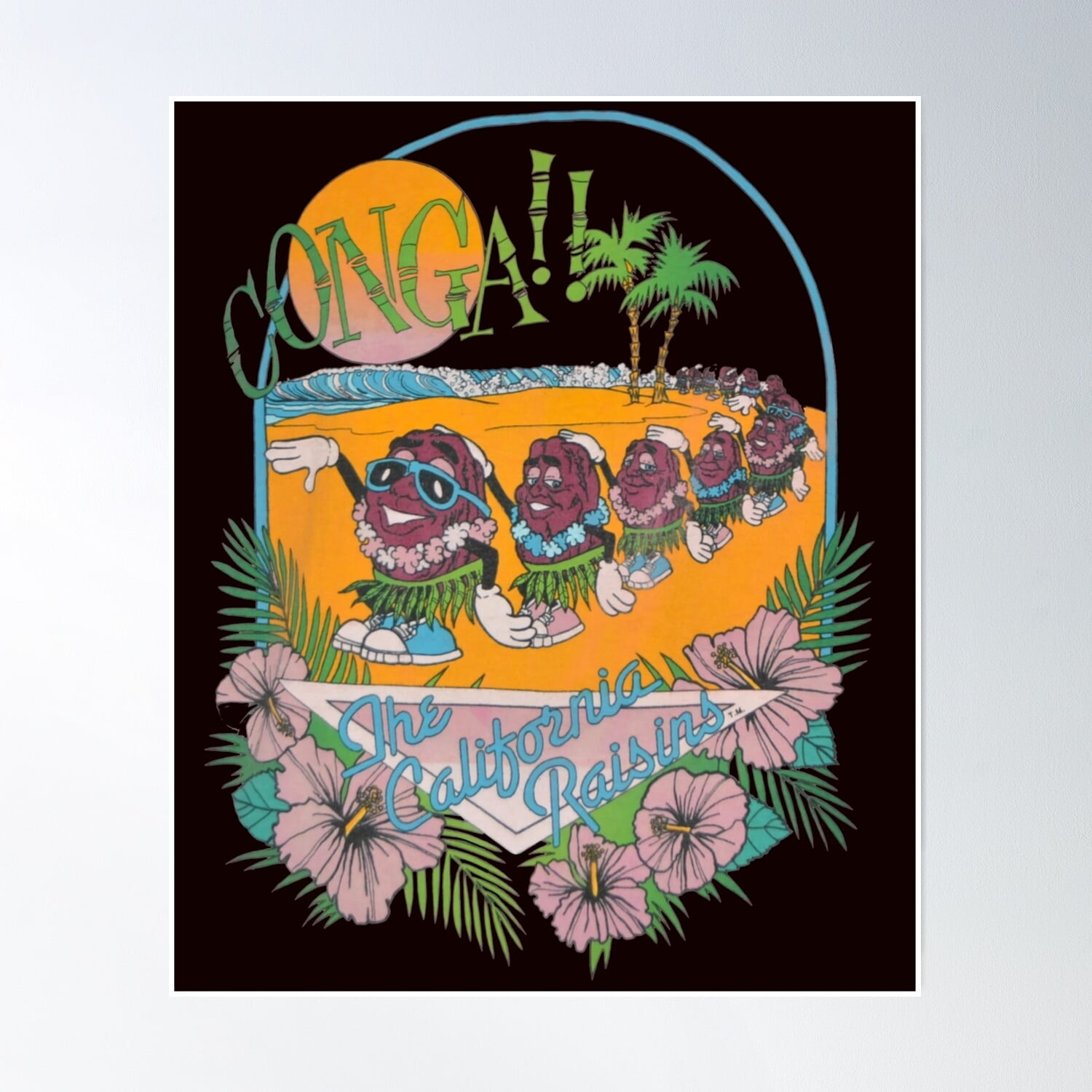 80S California Raisins Conga Vacation Poster Wall Art, Modern Wall ...