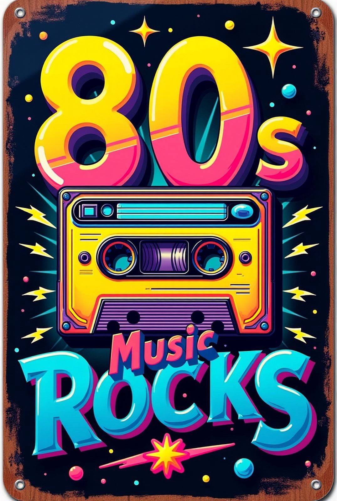 80S Music Rocks Tin Signmetal Tin Sign For Wall Decor Iron Door ...