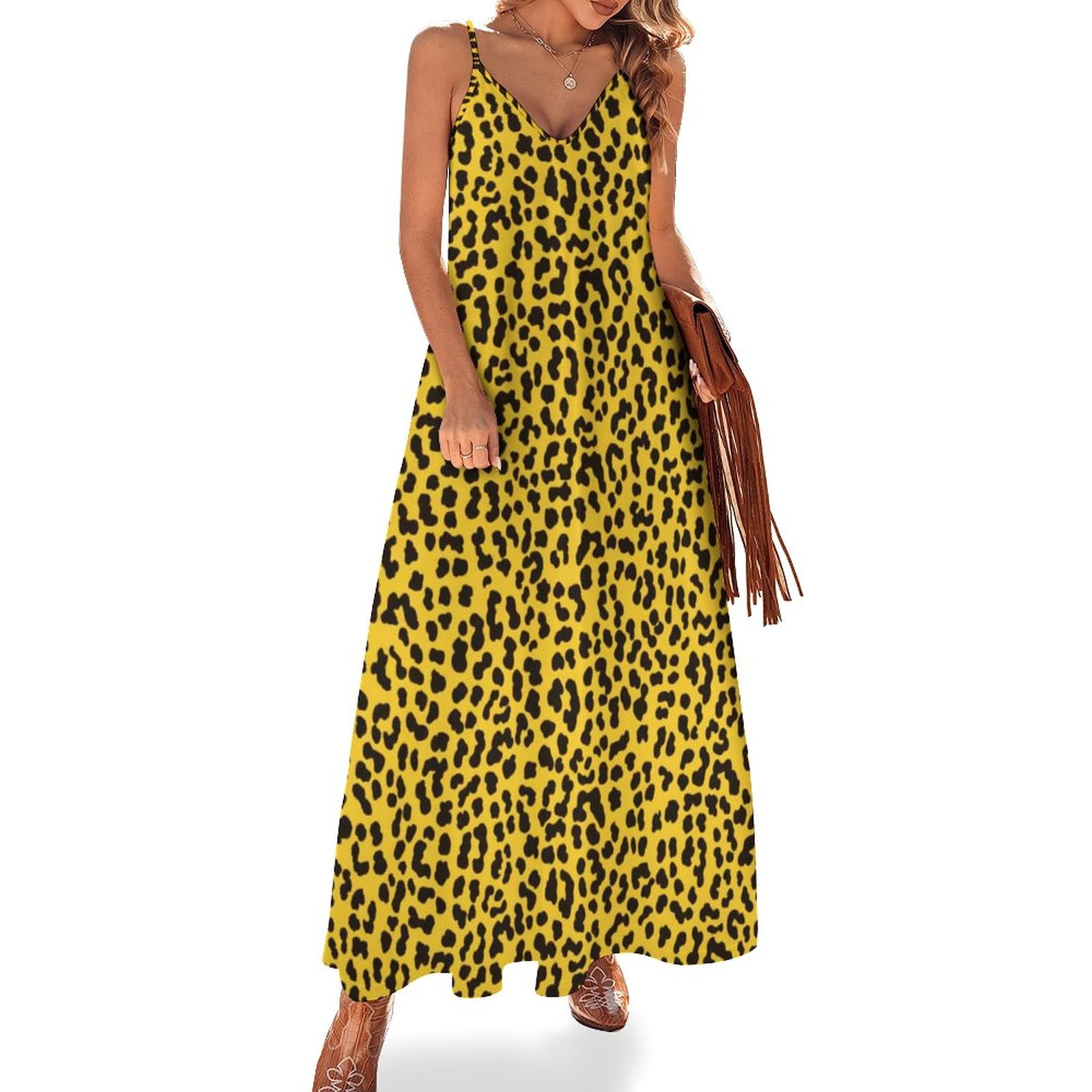 80S Neon Shapes Dress Vintage Pattern Cute Maxi Dress Strap Streetwear ...