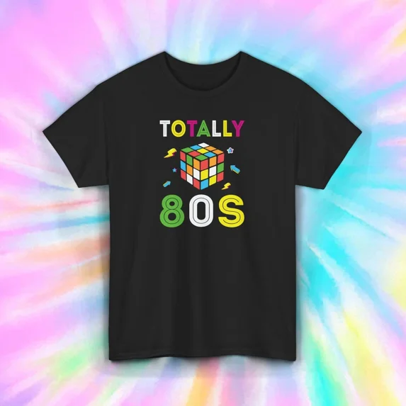 80S Retro T-Shirt Totally 80S Rubiks Cube Nostalgic Throwback Unisex S ...