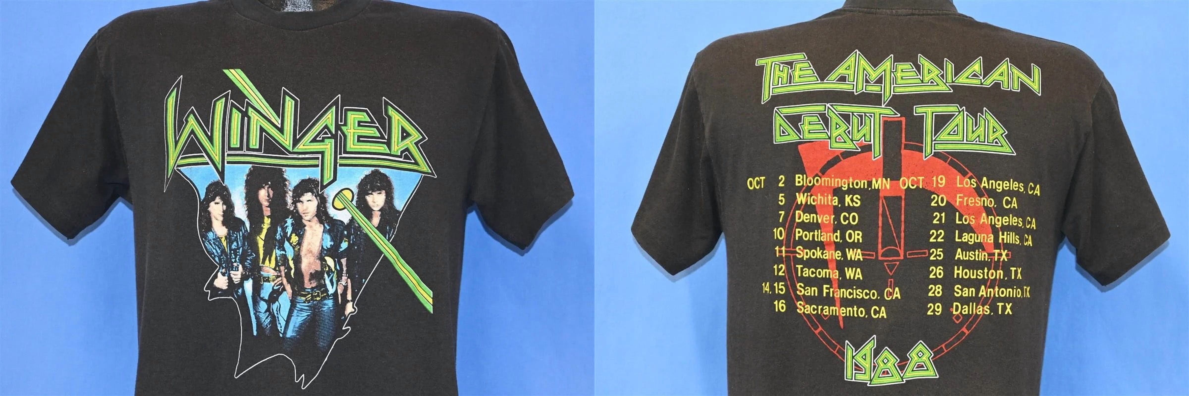 80S Winger American Debut Tour 1988 L Tshirt Funny Shirt, Comfort Wear ...