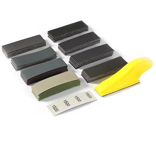 80Sheets Micro Detail Sander Paper Kit,3.5”x 1”Hand Sanding Block for ...
