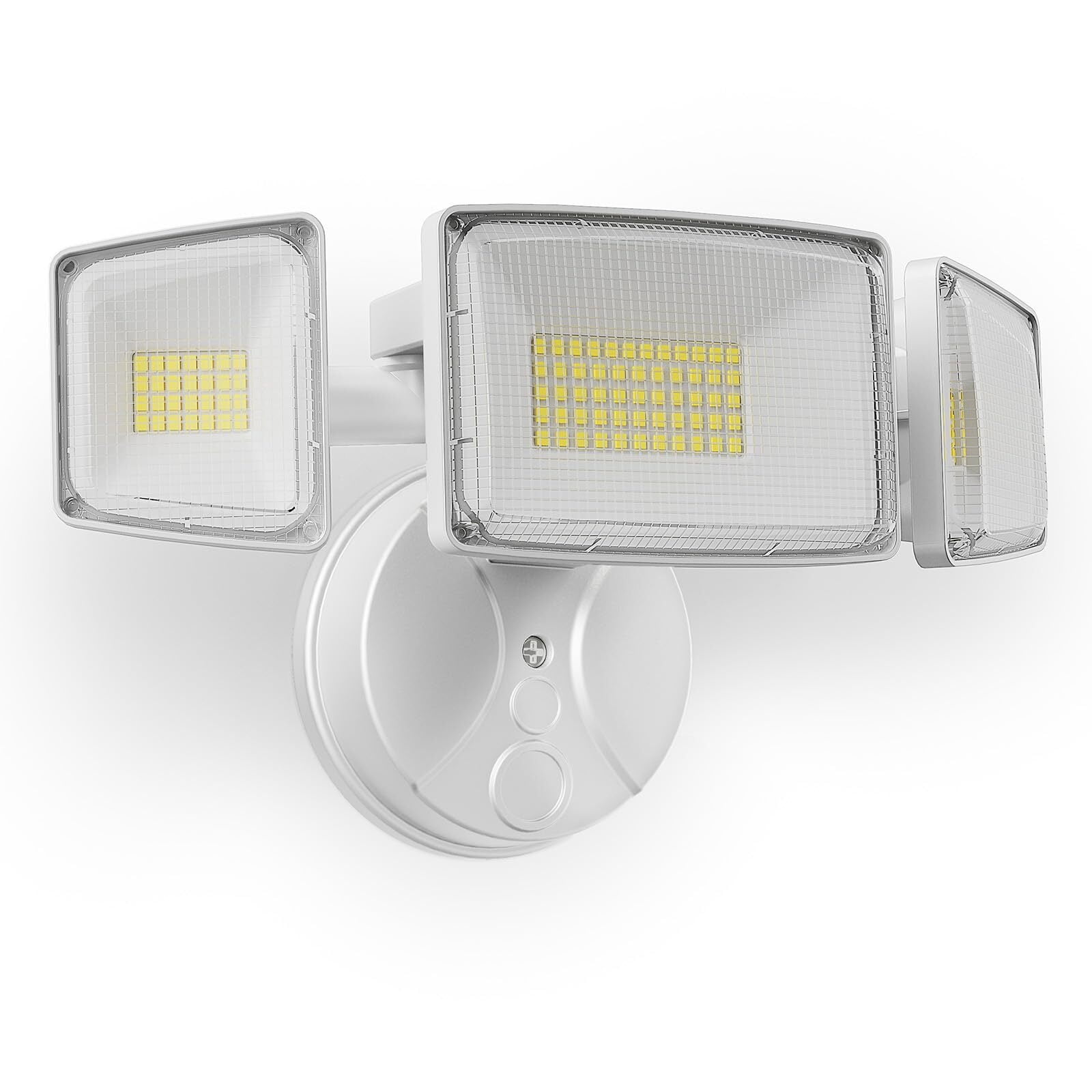 80W 9000LM Flood Lights Outdoor, Brightness Security LED Flood Lights with 3 Adjustable Heads ...
