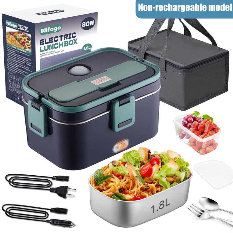 80W Electric Lunch Box Food Warmer, Plug-In Electric Lunch Box, 12V/24V ...