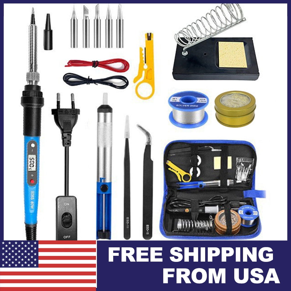 80W Electric Soldering Iron Welding Gun Tool Kit Solder Wire ...