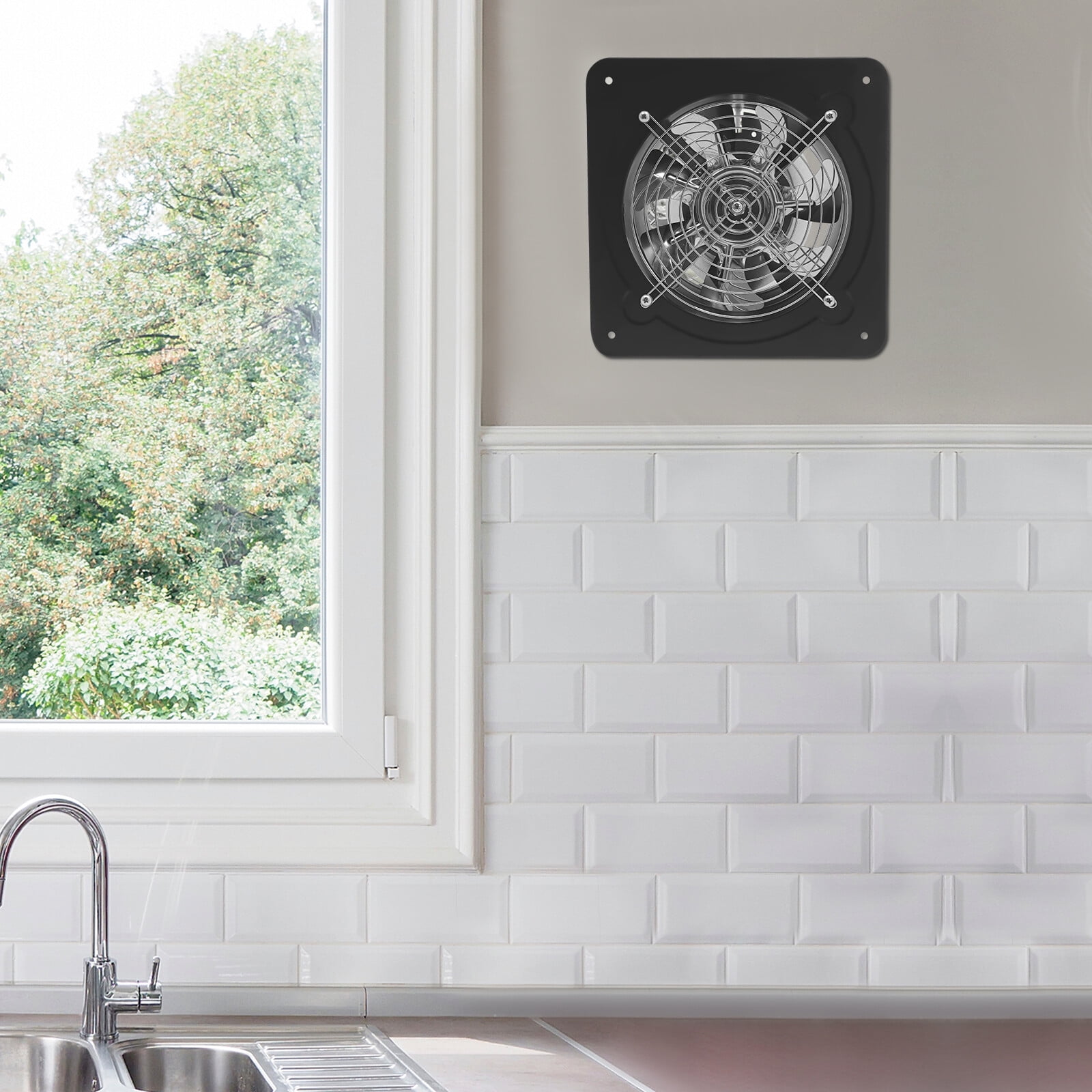 80W Exhaust Fan, 7-Blade Copper Motor, 2600r/min, Auto Backdraft Damper ...