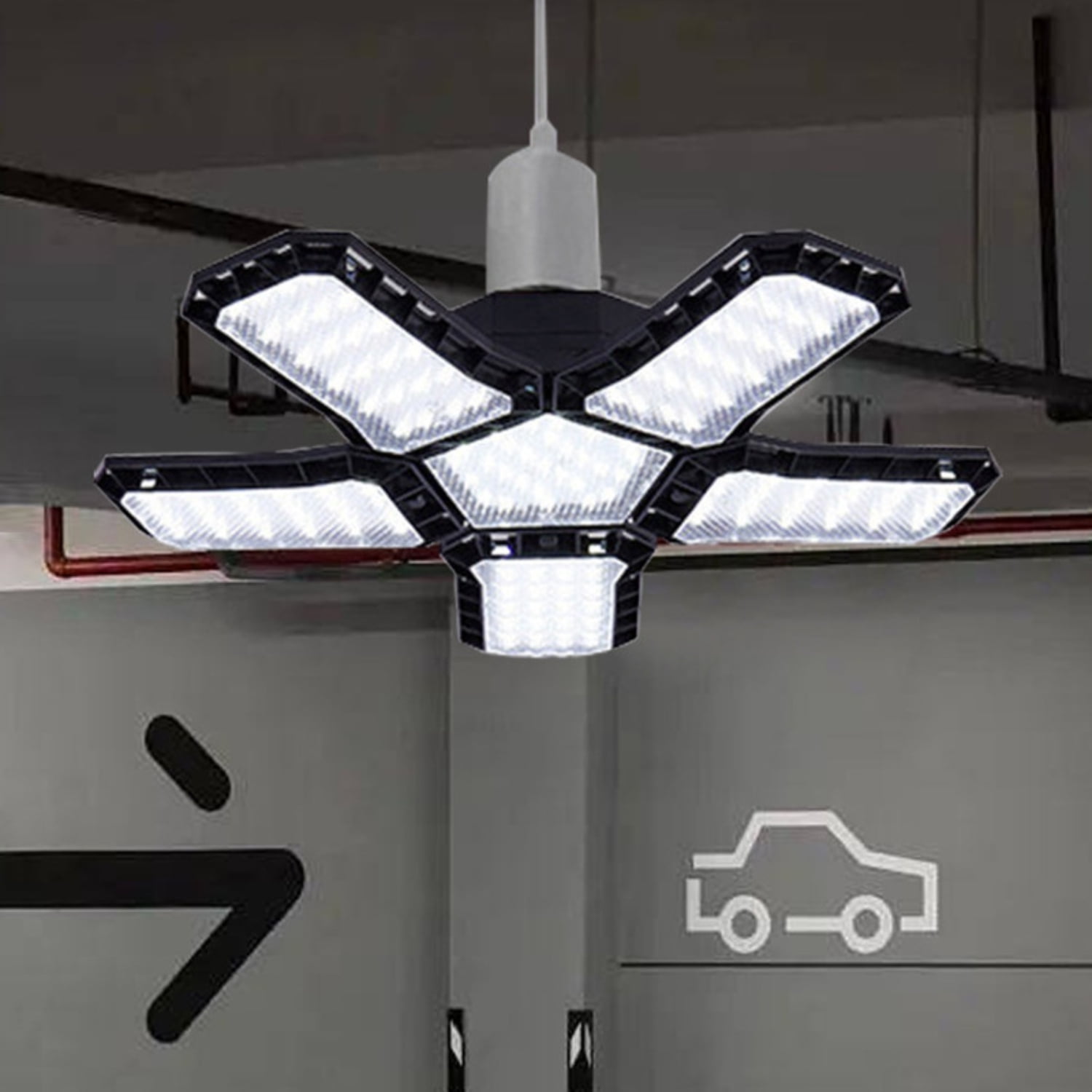 80W LED garage light, 6500K daylight, ceiling shop lights for garage ...