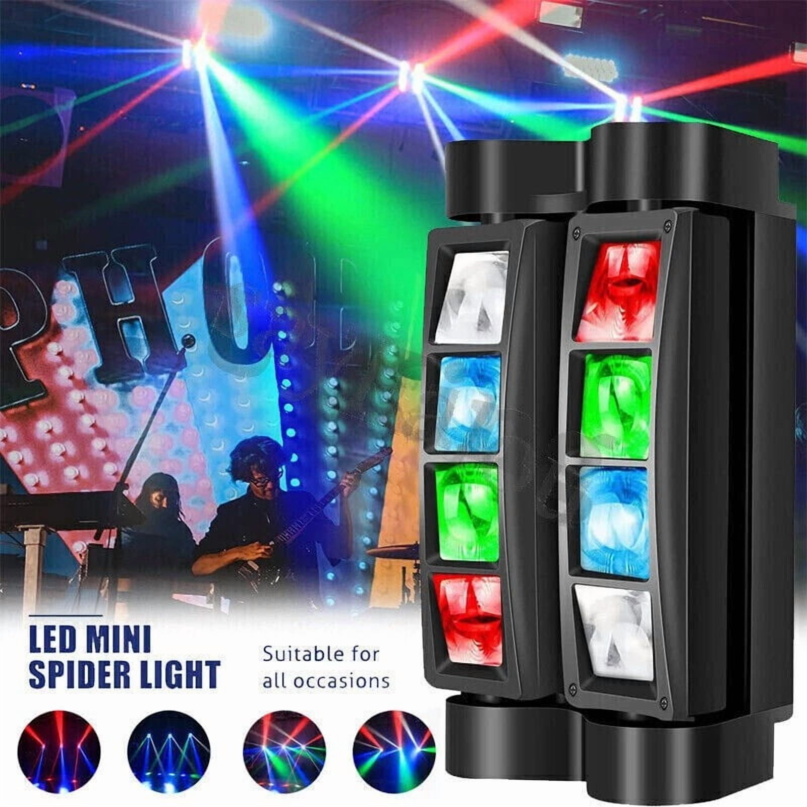 80W Mini LED RGBW Spider Beam Moving Head Light Sound-Activated Party ...