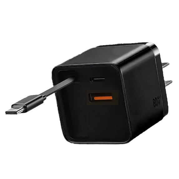 80W PD80W Fast Charging Retractable USB C Cord 2 Port Charging Foldable ...