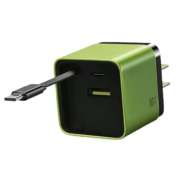 80W PD80W Fast Charging Retractable USB C Cord 2 Port Charging Foldable ...