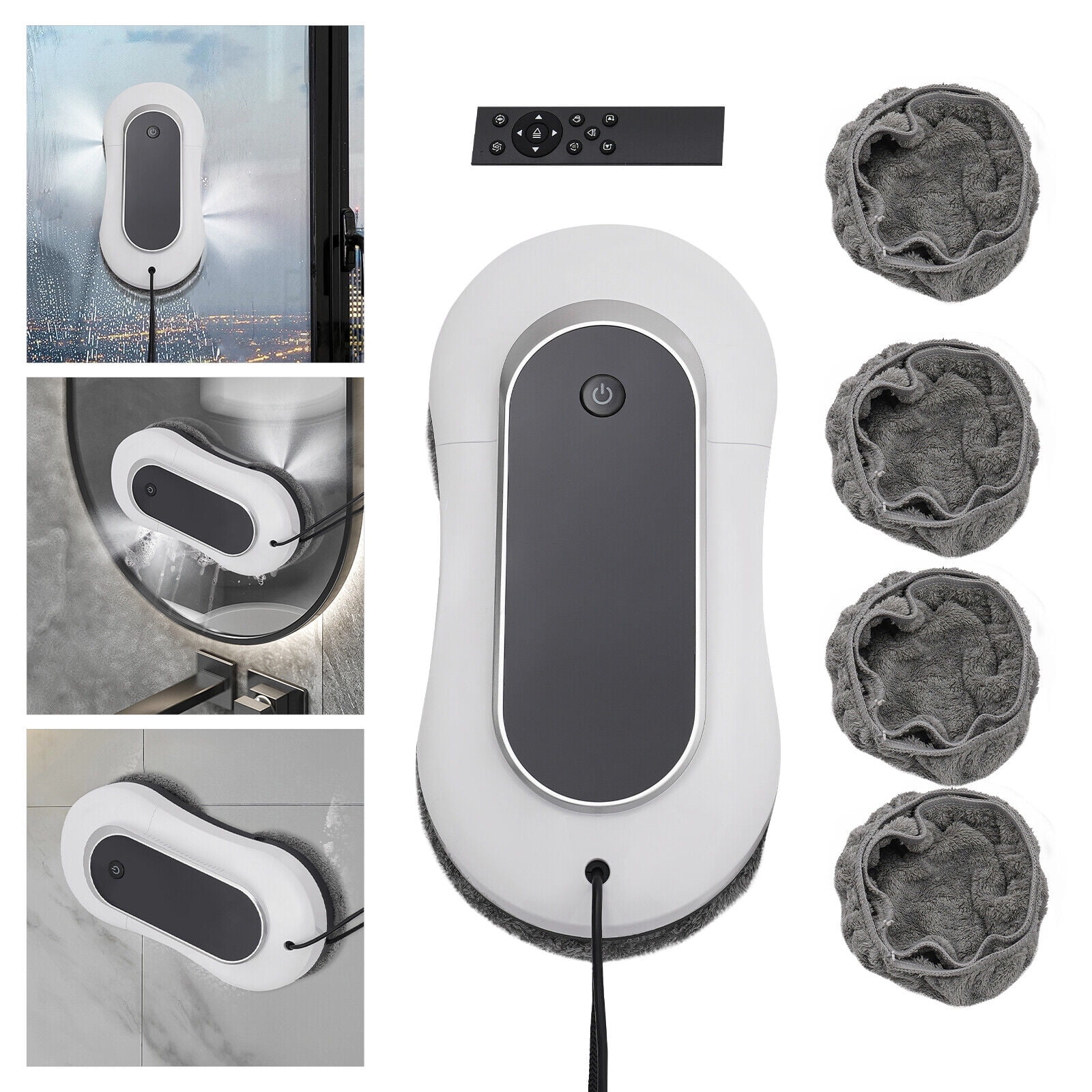 80W Smart Window Cleaning Robot w/ Bilateral Ultrasonic Nozzles Remote ...