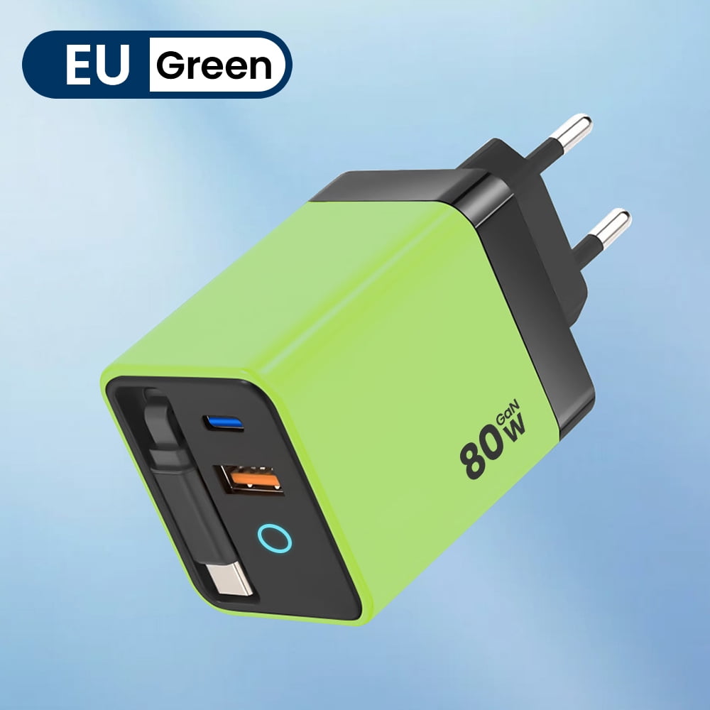 80W Super Fast Charge Type C USB Phone Charger With Telescopic USB C ...