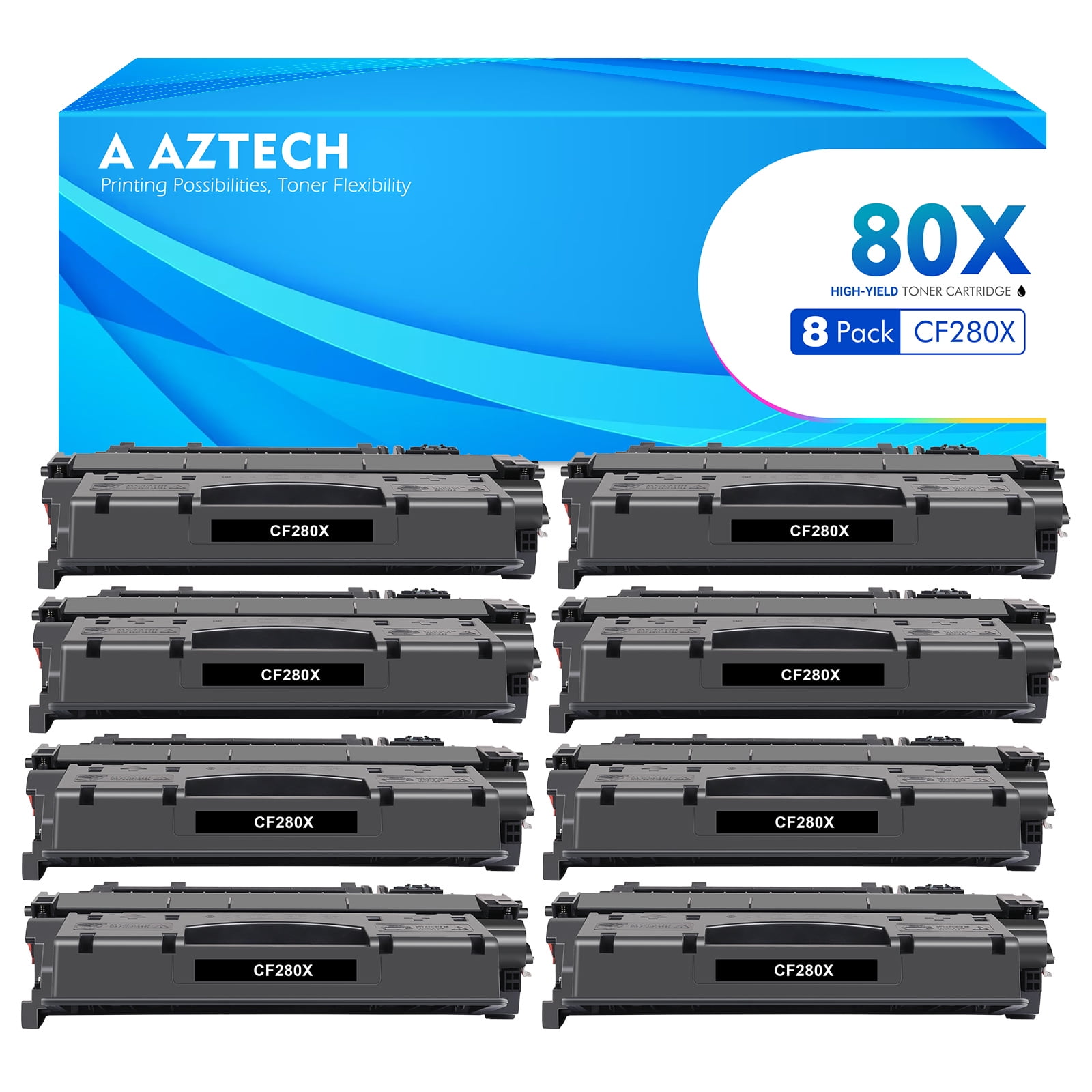 Aztech Compatible CF280X Black Toner Cartridge, 80X Replacement for HP ...