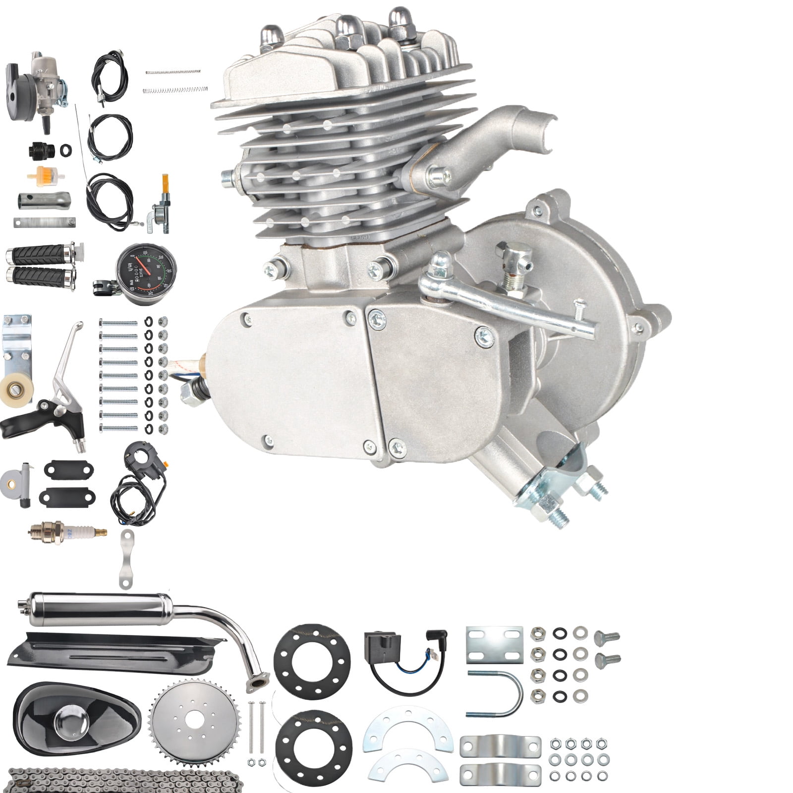 80cc 2-Stroke Bicycle Engine Kit, Motorized Bike Motor Conversion Kit ...