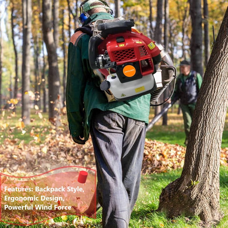 80cc Backpack Leaf Blower – Gas Powered 900 CFM, Wind Speed 92.2m/sec ...