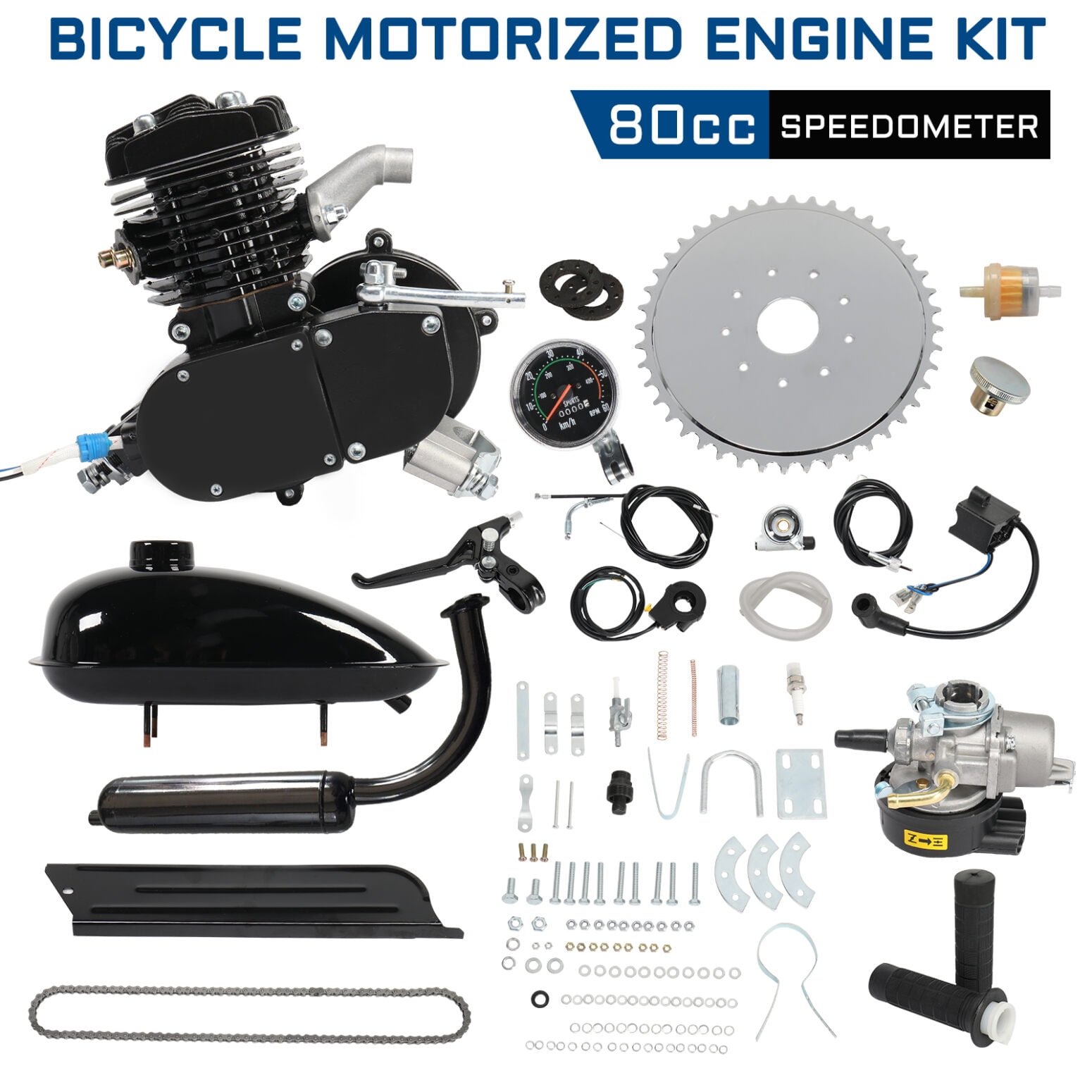 80cc Bicycle Engine Kit, Modification Bicycle Kit Fit, Petrol Gas Motor ...