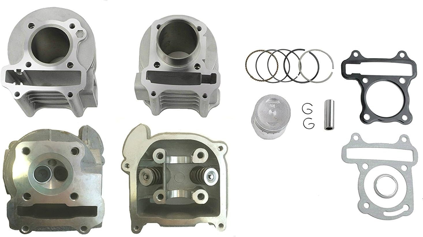 80cc Big Bore Kit Cylinder 69mm Head Piston Rings Chinese Scooter 50cc ...