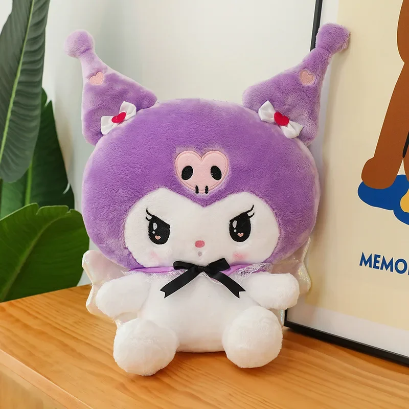 80cm Big Size New Sanrio Demon Kuromi Plush Toy Angel Purple Doll ...