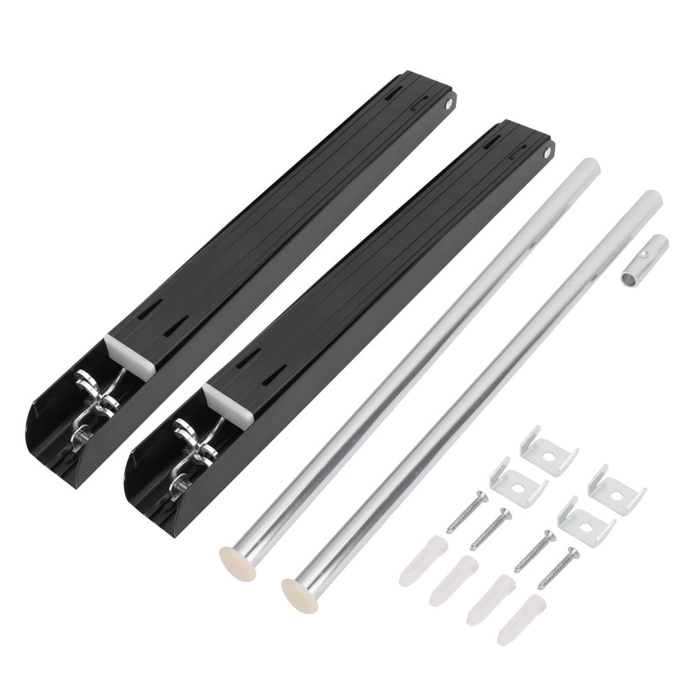 80cm Rod Retractable Folding Clothes Drying Rack Dual Bracket Wall ...