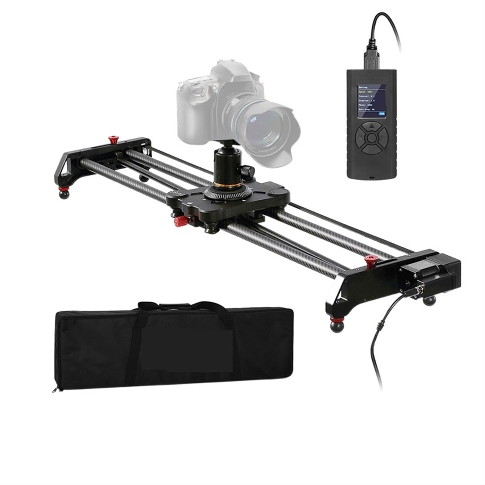 80cm Studio Camera Slider Track Video Stabilizer Rail Carbon Fiber 120 ...