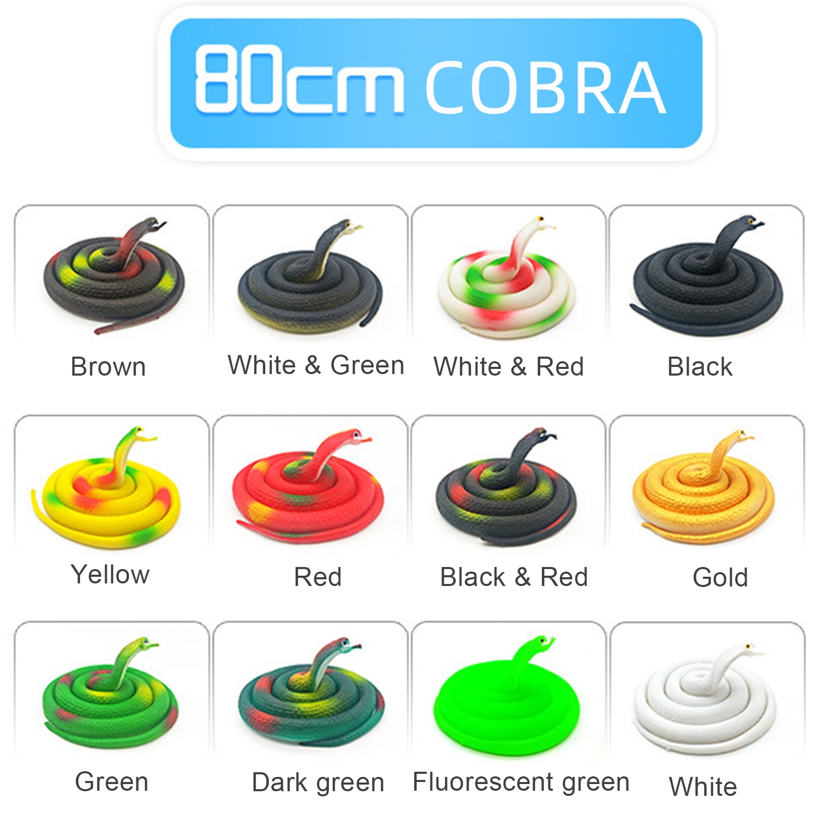 80cm dark green field snake children's toy snake simulation snake prank ...