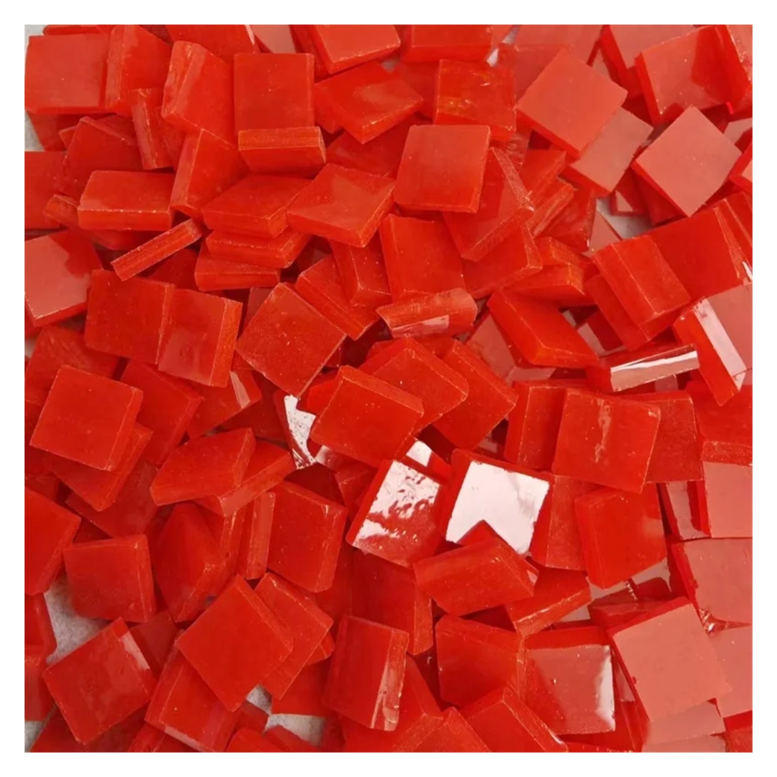 80g/2.82oz(110pcs) 1cm Square Colored Glass Mirror Mosaic Tiles Art ...