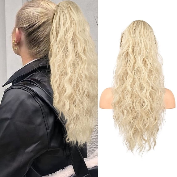 80g Velcro Ponytail Drawstring Human Hair Extension Wig for Instant ...