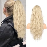 80g Velcro Ponytail Drawstring Human Hair Extension for Instant Volume ...