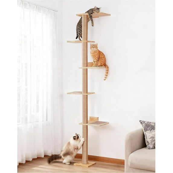 80inch Tall Cat Tree Wall Mount, 15.8in Big Perch Bed for Large Adult ...