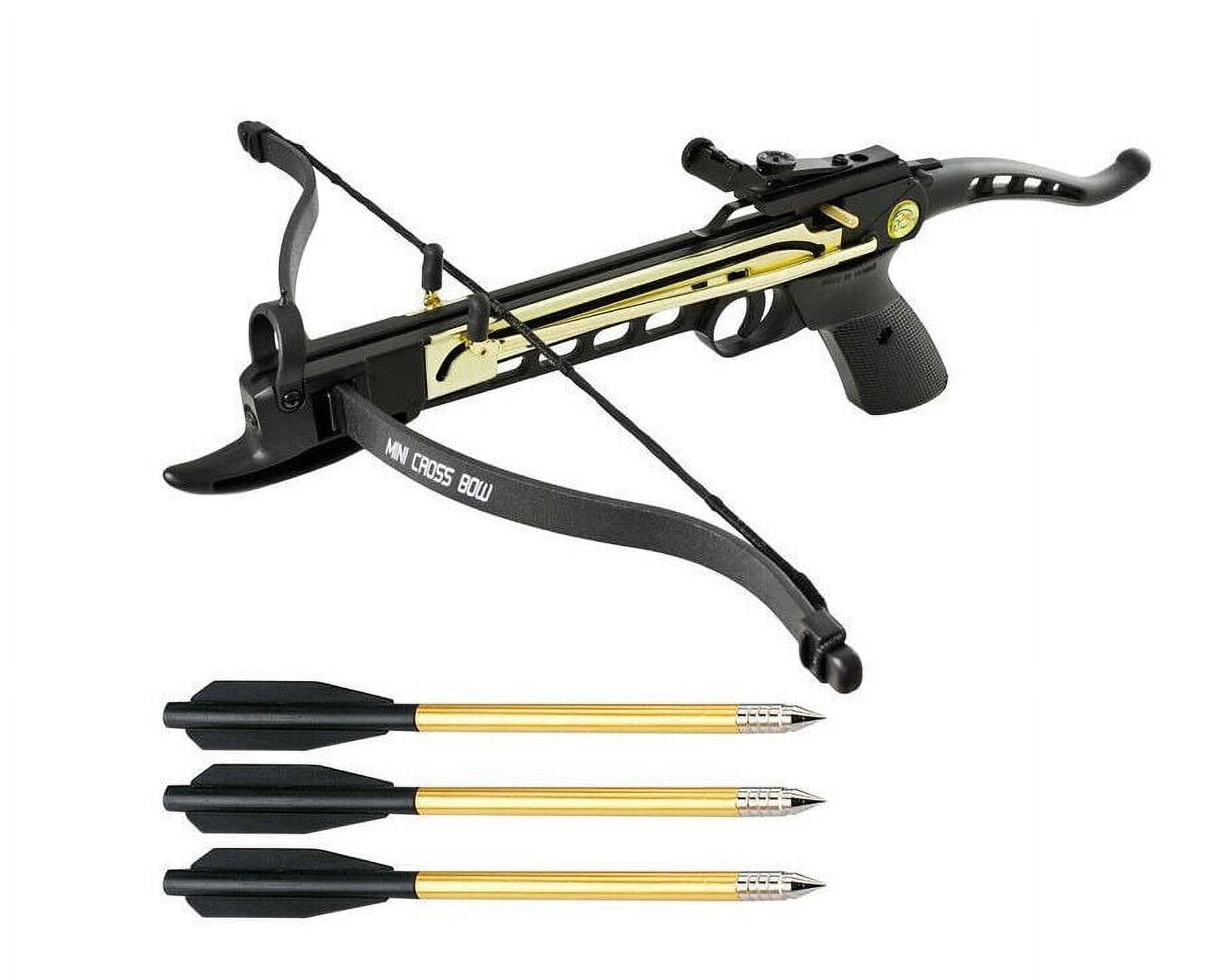 80lbs Gold Metal Body Self Cocking Hunting Pistol Crossbow with 3 ...