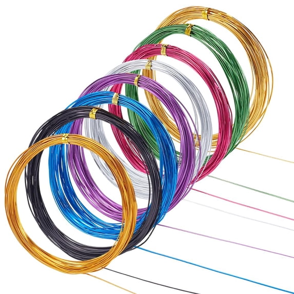 80m 8 Colored Aluminum Craft Wire 1mm Wide Flat Metal Jewelry Beading ...