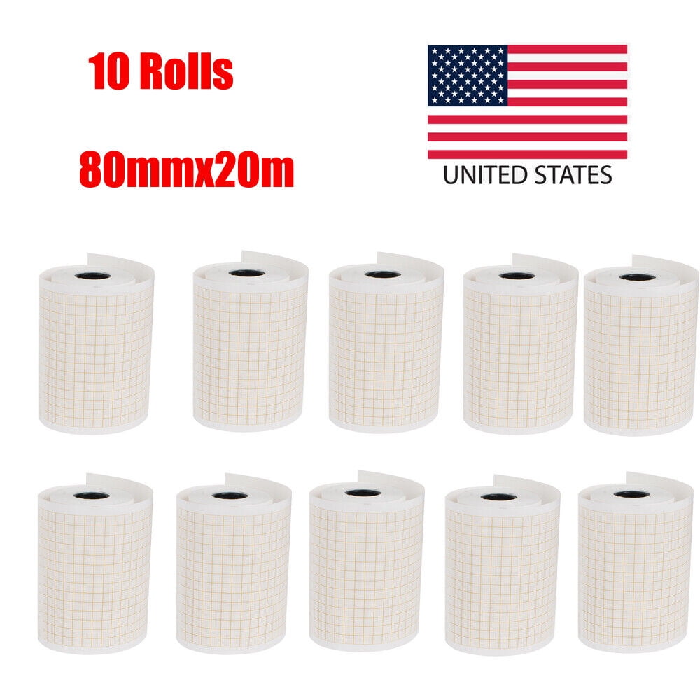 80mm*20m 10 Rolls Thermal Printer Printing Paper for 3Channel ECG EKG ...