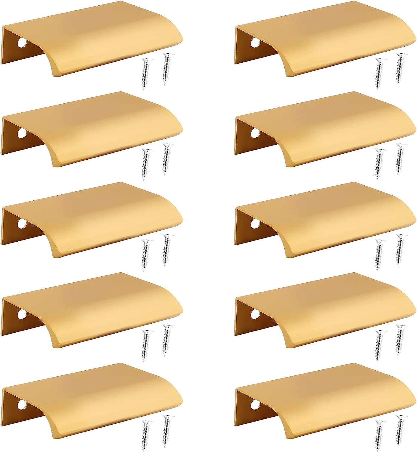 80mm/3.15" Arc Finger Edge Tab Pull Handles 10 Pack, Trianu Aluminum ...