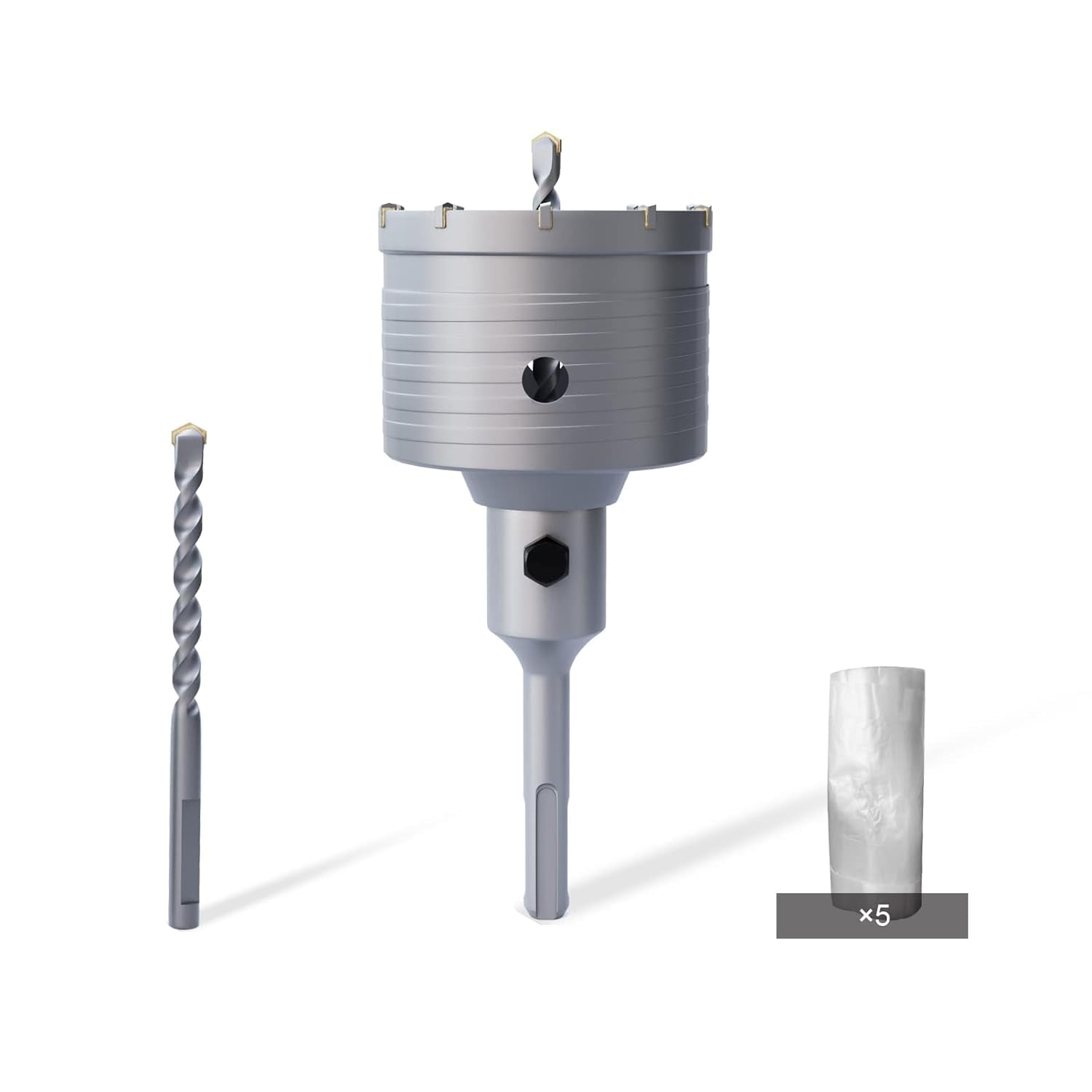 80mm(3-5/32") Concrete Hole Saw Kit with SDS Plus Shank, Gift with 5pcs ...