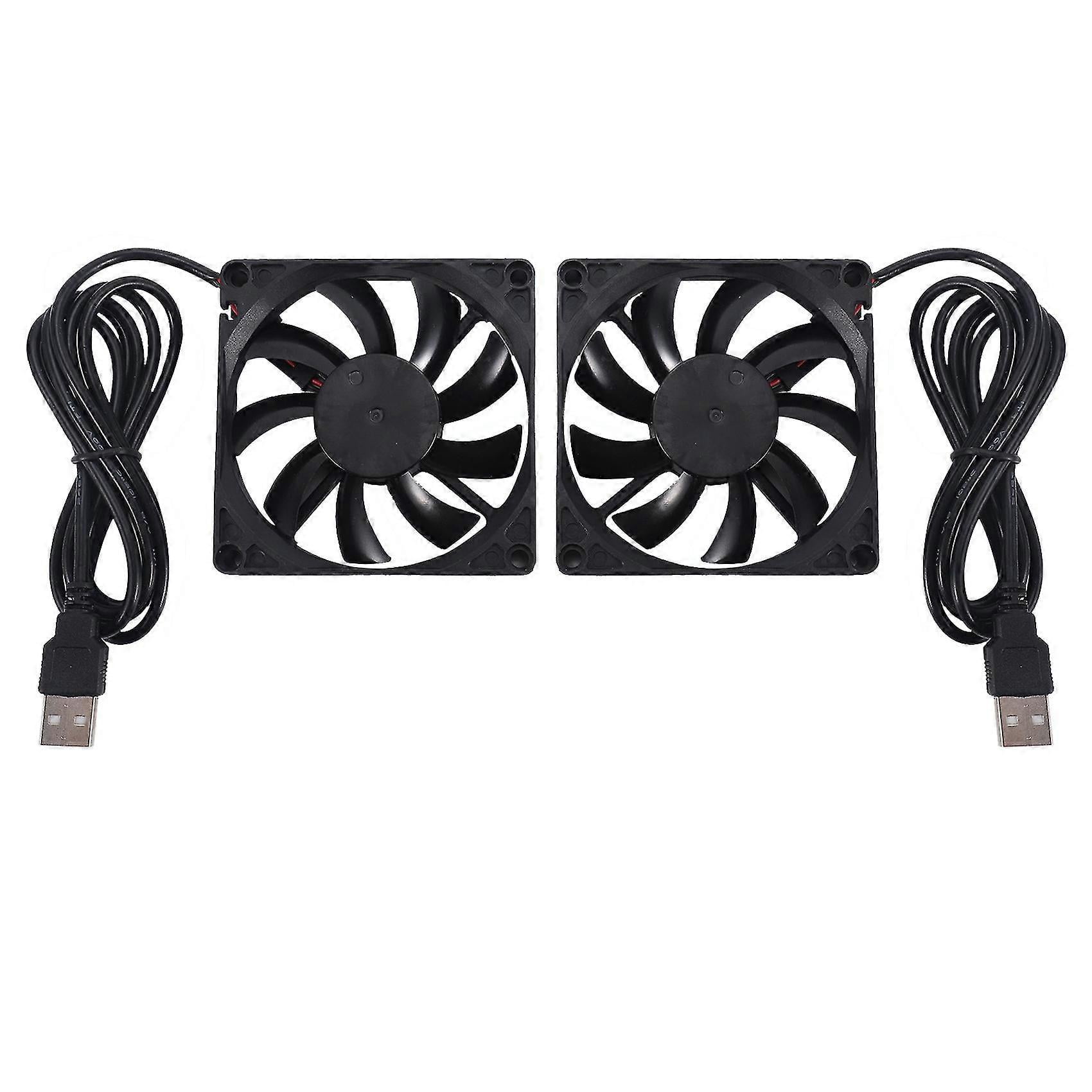 80mm 5V USB Fan - 2 Pack 8cm 8015 Brushless DC Cooling Fan for PC ...