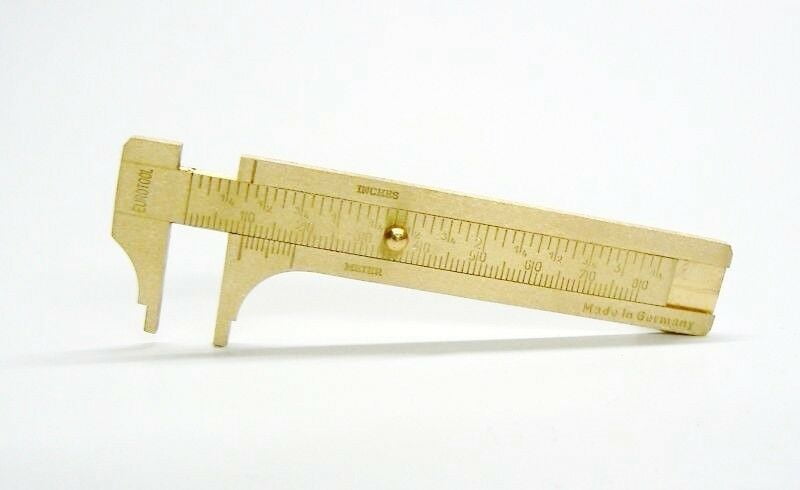 80mm Brass Sliding Gauge Pocket Caliper Vernier 3" Inch & MM Jewelry ...