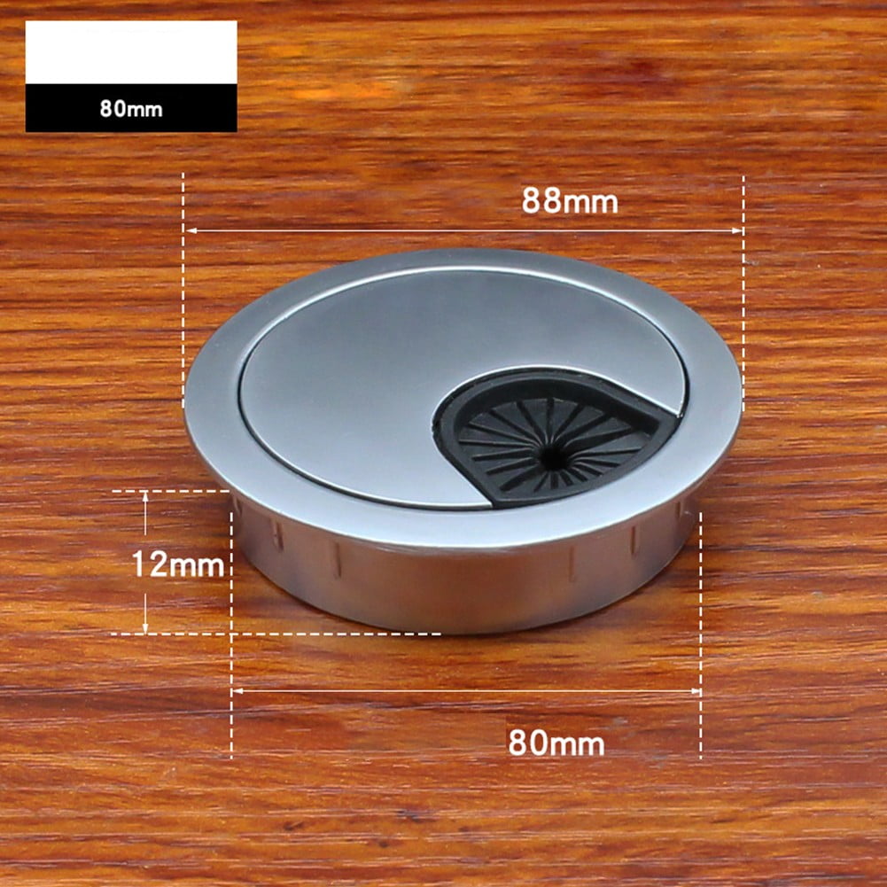 80mm Cable Hole Cover Desk Wire Hole Cover Base Computer Grommet Table ...