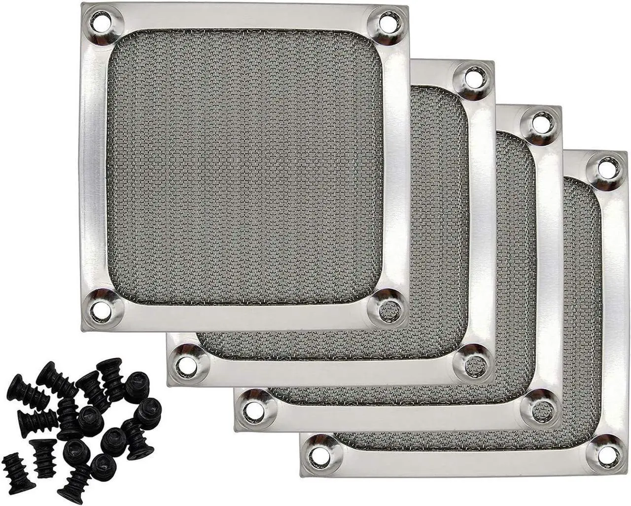 80mm Computer Fan Filter Grills with Screws, Aluminum Frame Ultra Fine ...